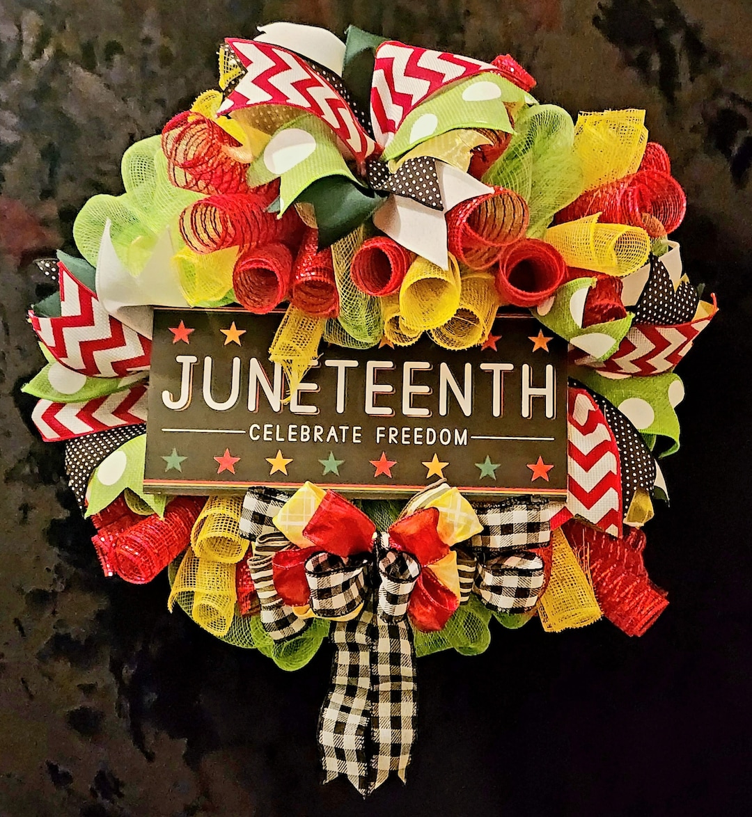 Juneteenth Mesh Wreath Creation - Etsy