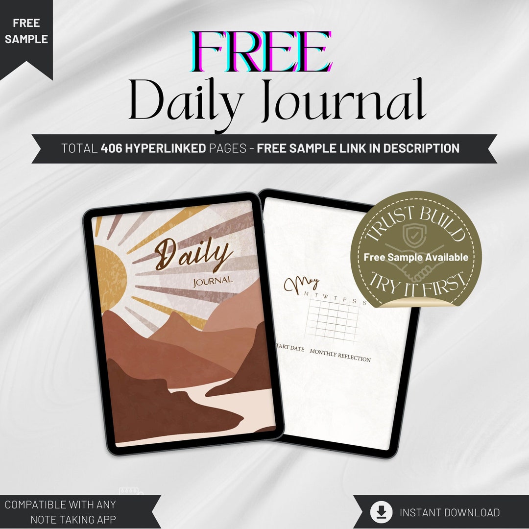 Digital Journal Daily Journal Minimal Boho 365 Days Journal Goodnotes ...