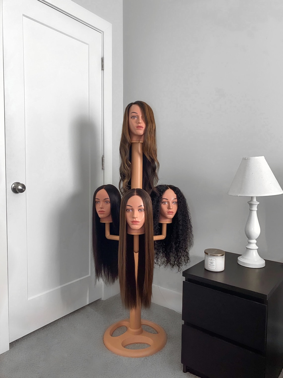 Adjustable Multi-head Wig Stand Comes With 7 Mannequin Heads Display 1 ...