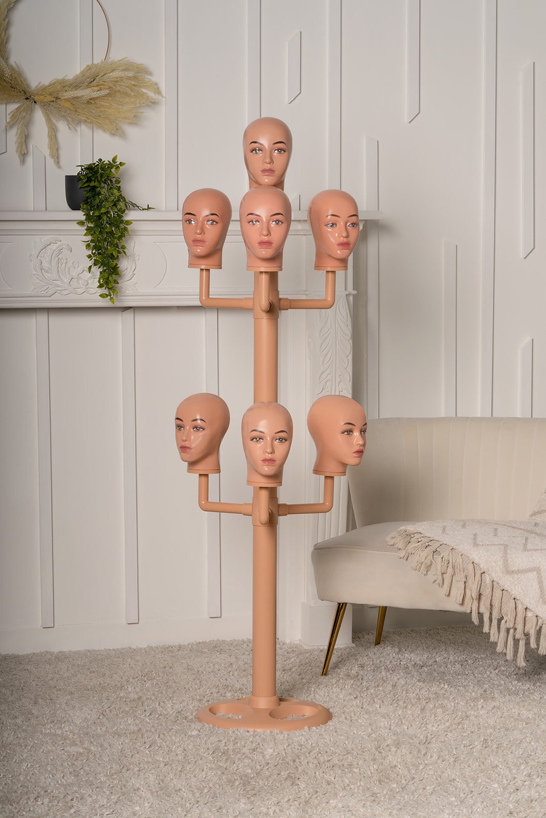 Adjustable Multi-head Wig Stand | Comes With 7 Mannequin Heads! Display ...