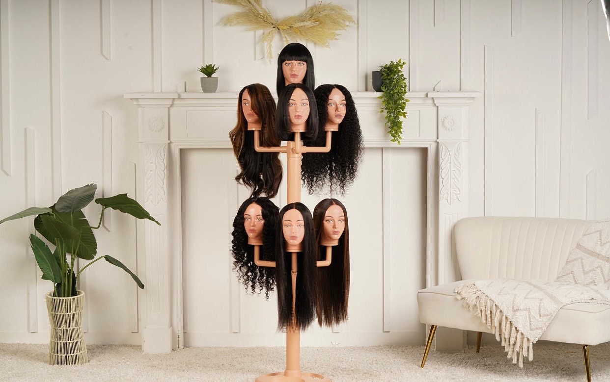 Adjustable Multi-head Wig Stand | Comes With 7 Mannequin Heads! Display ...