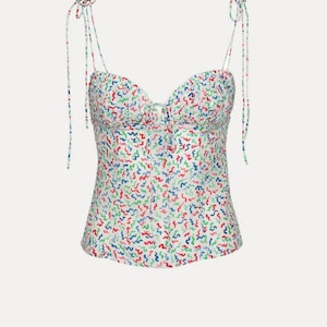 Realisation Par "ana" - Bustier Top in Print White Squiggle - Etsy