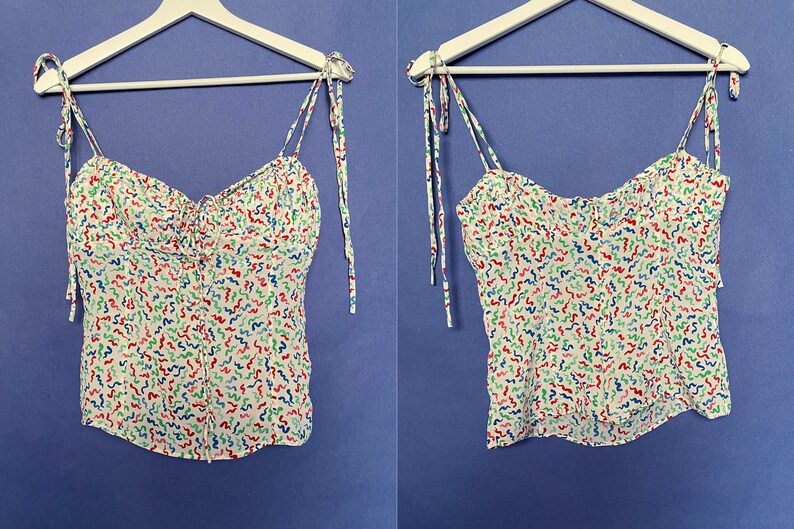 Realisation Par "ana" - Bustier Top in Print White Squiggle - Etsy