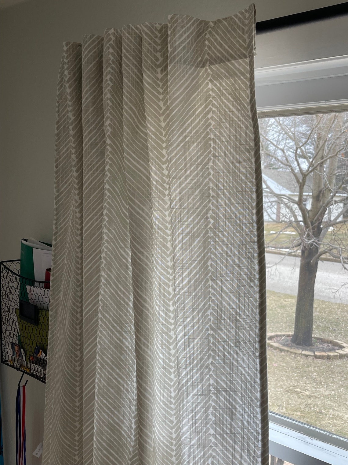 Soft Beige Curtains With Whimsical Wishbone Design Unique Window ...