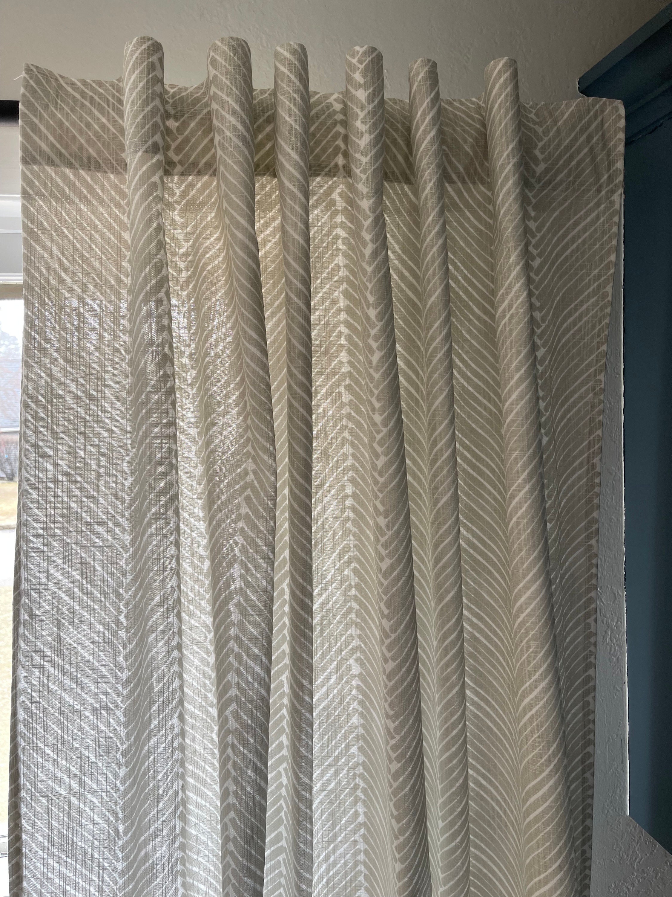Soft Beige Curtains With Whimsical Wishbone Design Unique Window ...