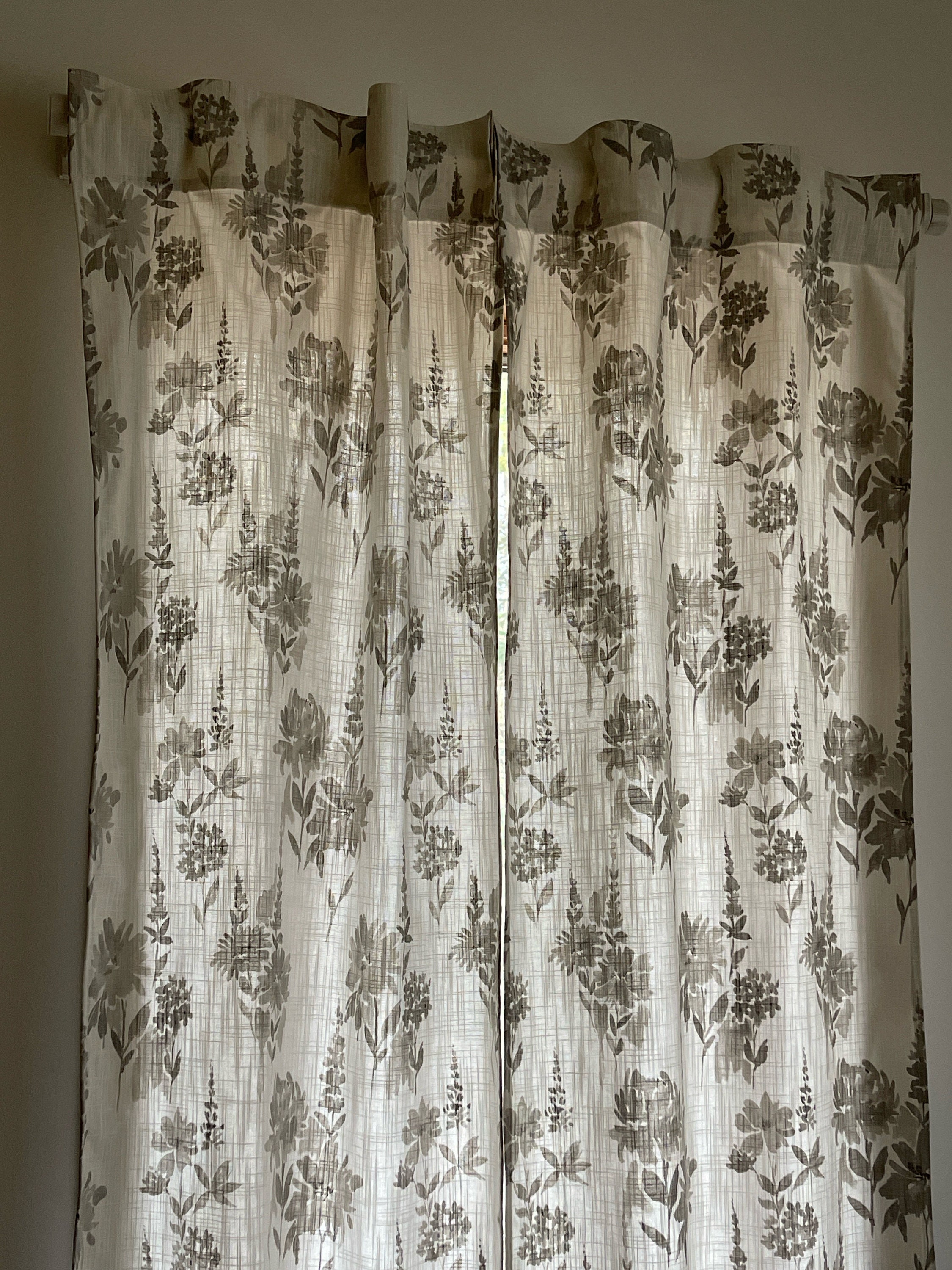 Elegant Floral Back Tab Wave Curtains, Custom Drapes Made to Order - Etsy