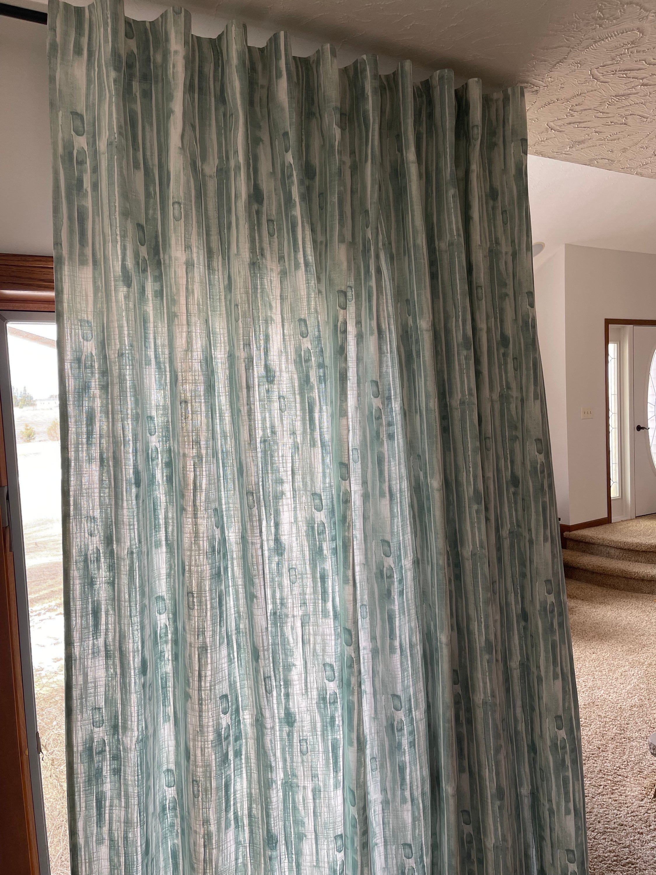 Modern Wave Teal Back Tab Curtains - Made to Order in Any Size. See ...