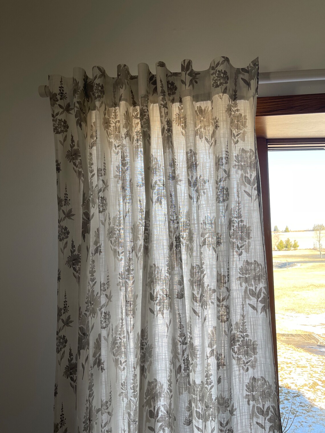 Elegant Floral Back Tab Wave Curtains, Custom Drapes - Made to Order ...