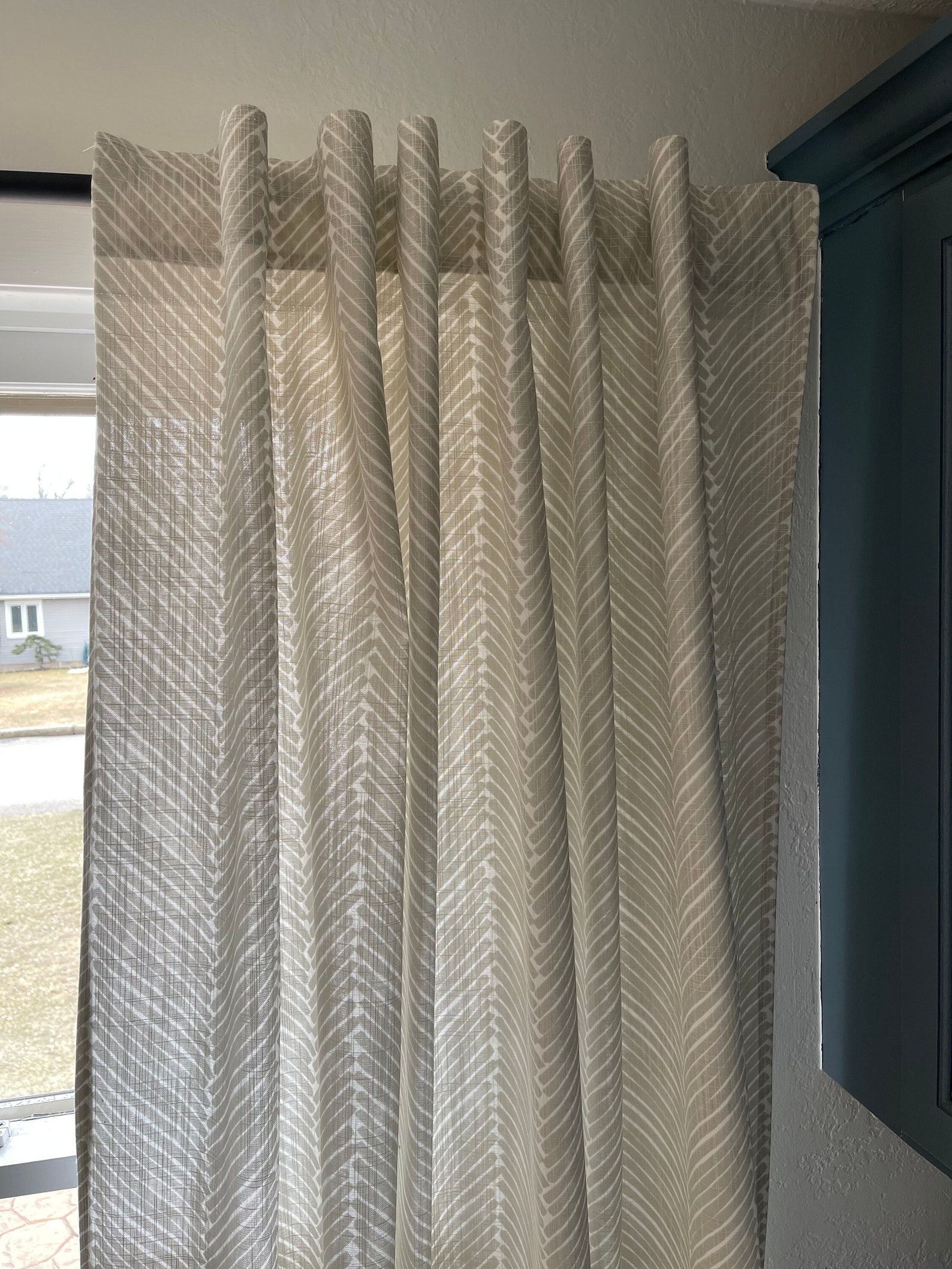 Soft Beige Curtains With Whimsical Wishbone Design Unique Window ...