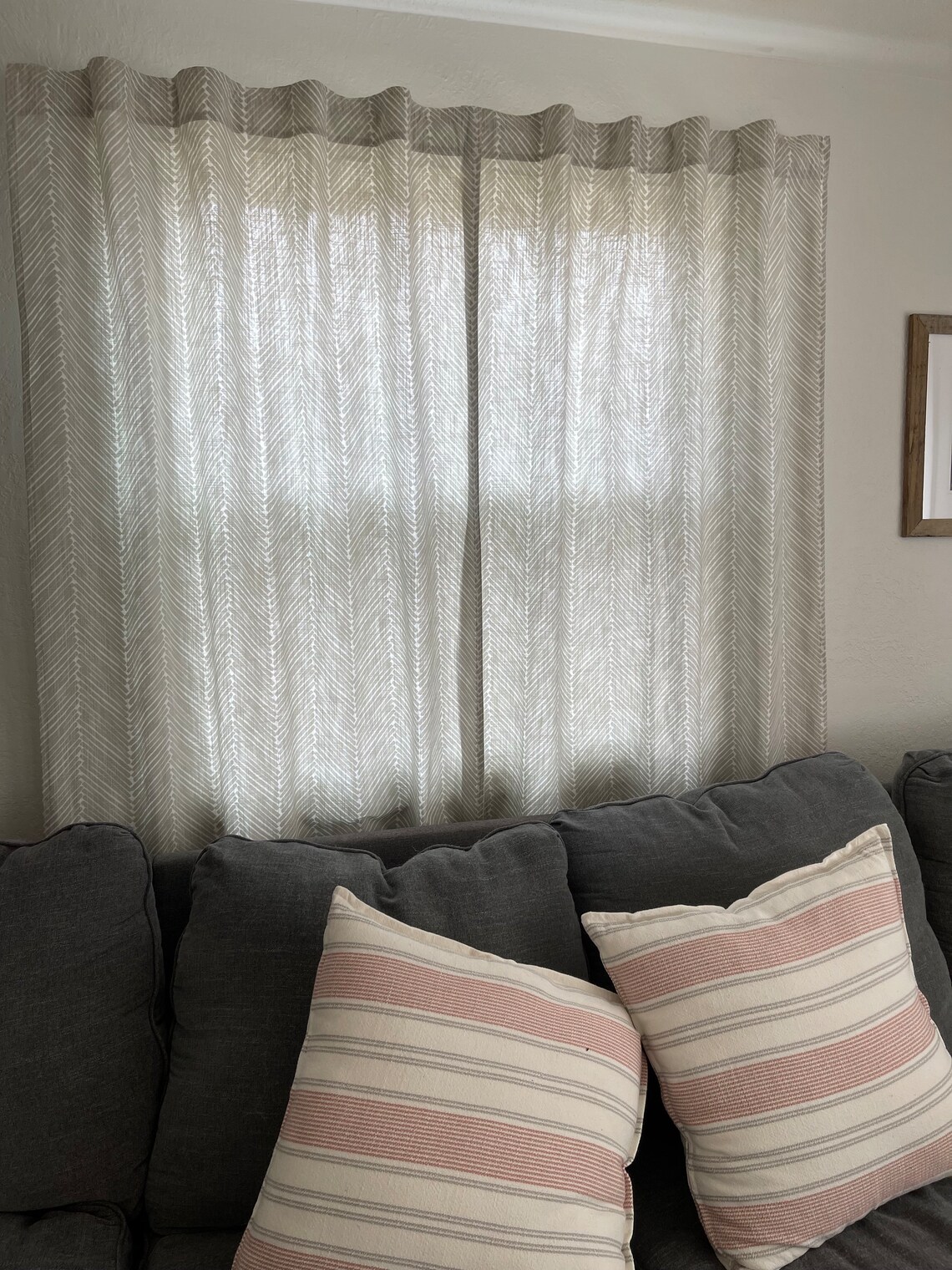 Soft Beige Curtains With Whimsical Wishbone Design Unique Window ...