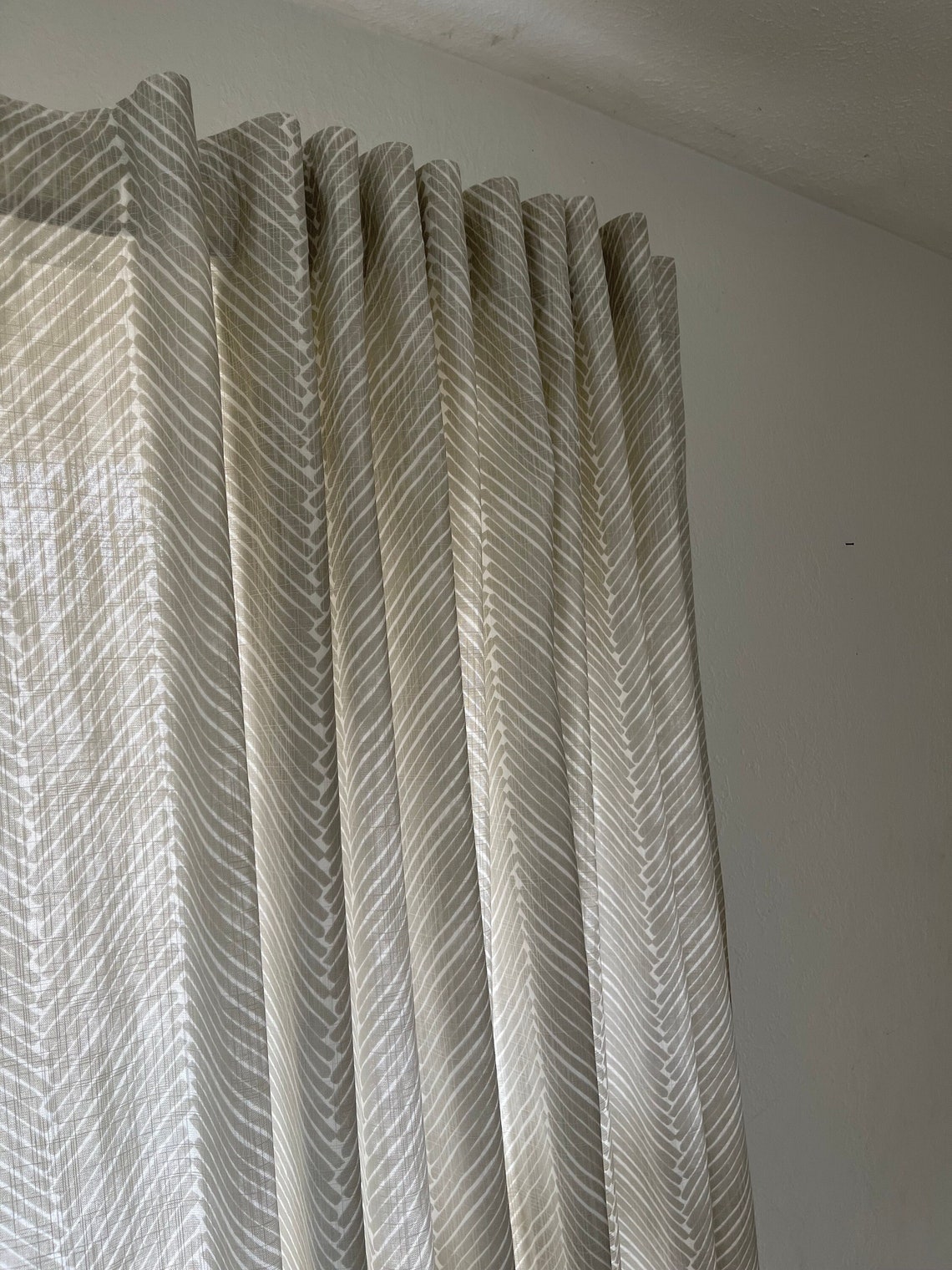 Soft Beige Curtains With Whimsical Wishbone Design Unique Window ...