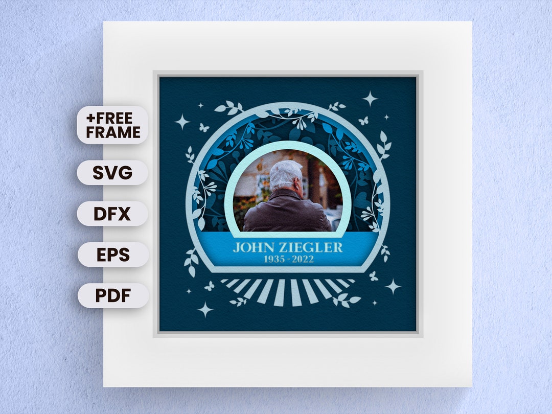 3D Memorial Shadow Box SVG, Customizable Memorial Gift, Memorial Poem ...