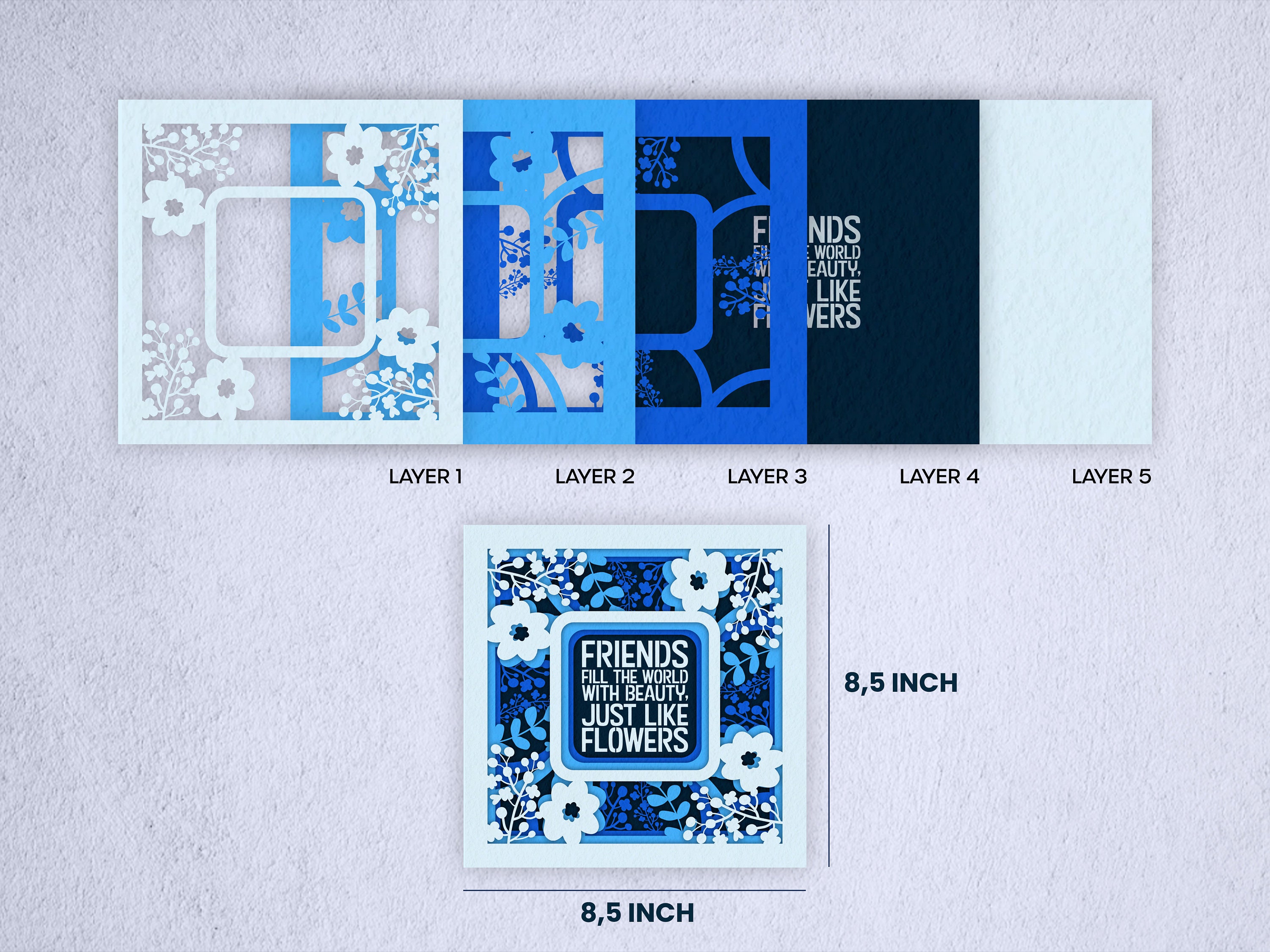 3D Friends SVG Layered Shadowbox SVG Art for Cricut for - Etsy