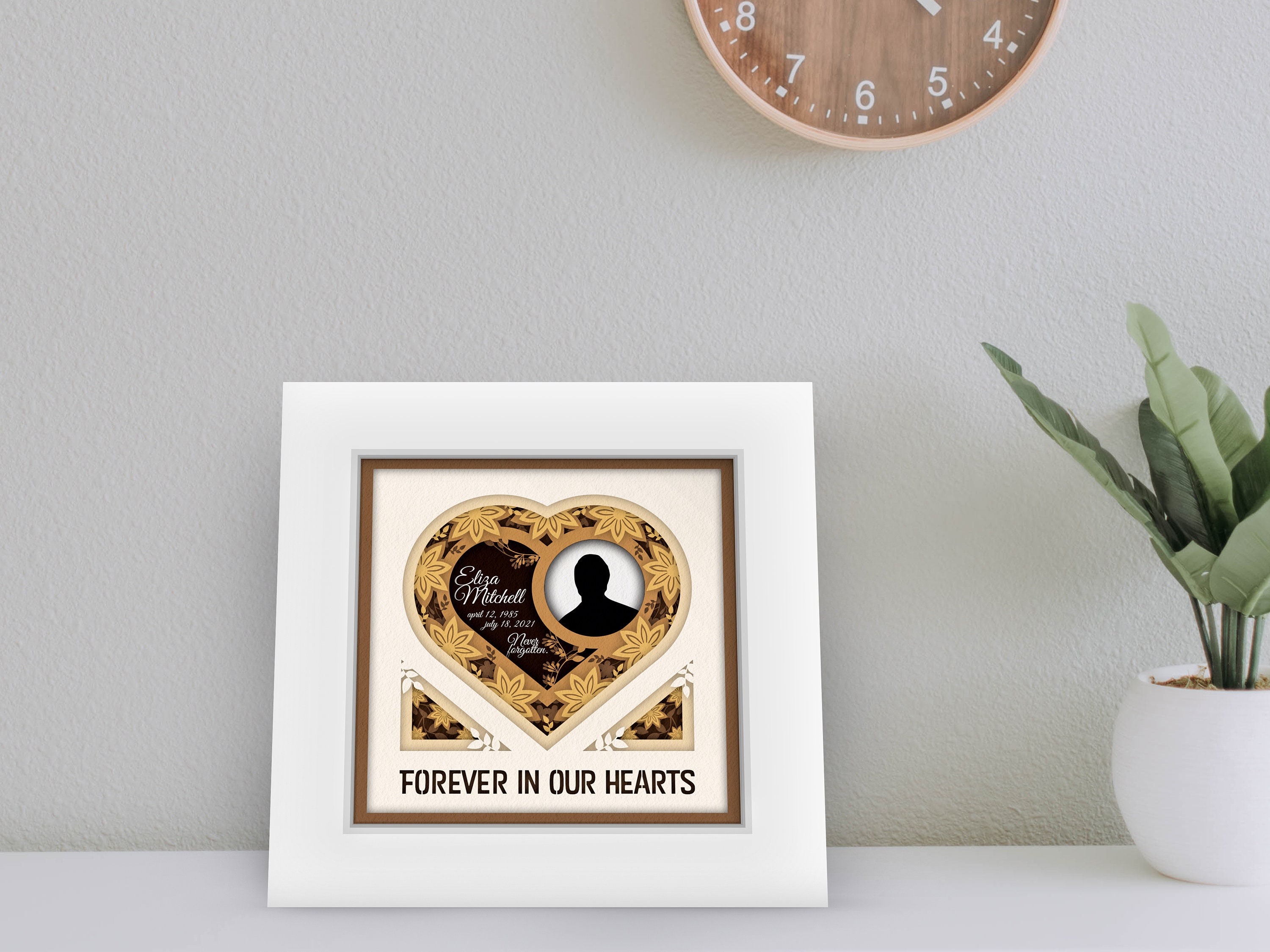 Customizable 3D Memorial Shadow Box SVG for Cricut Custom - Etsy Australia