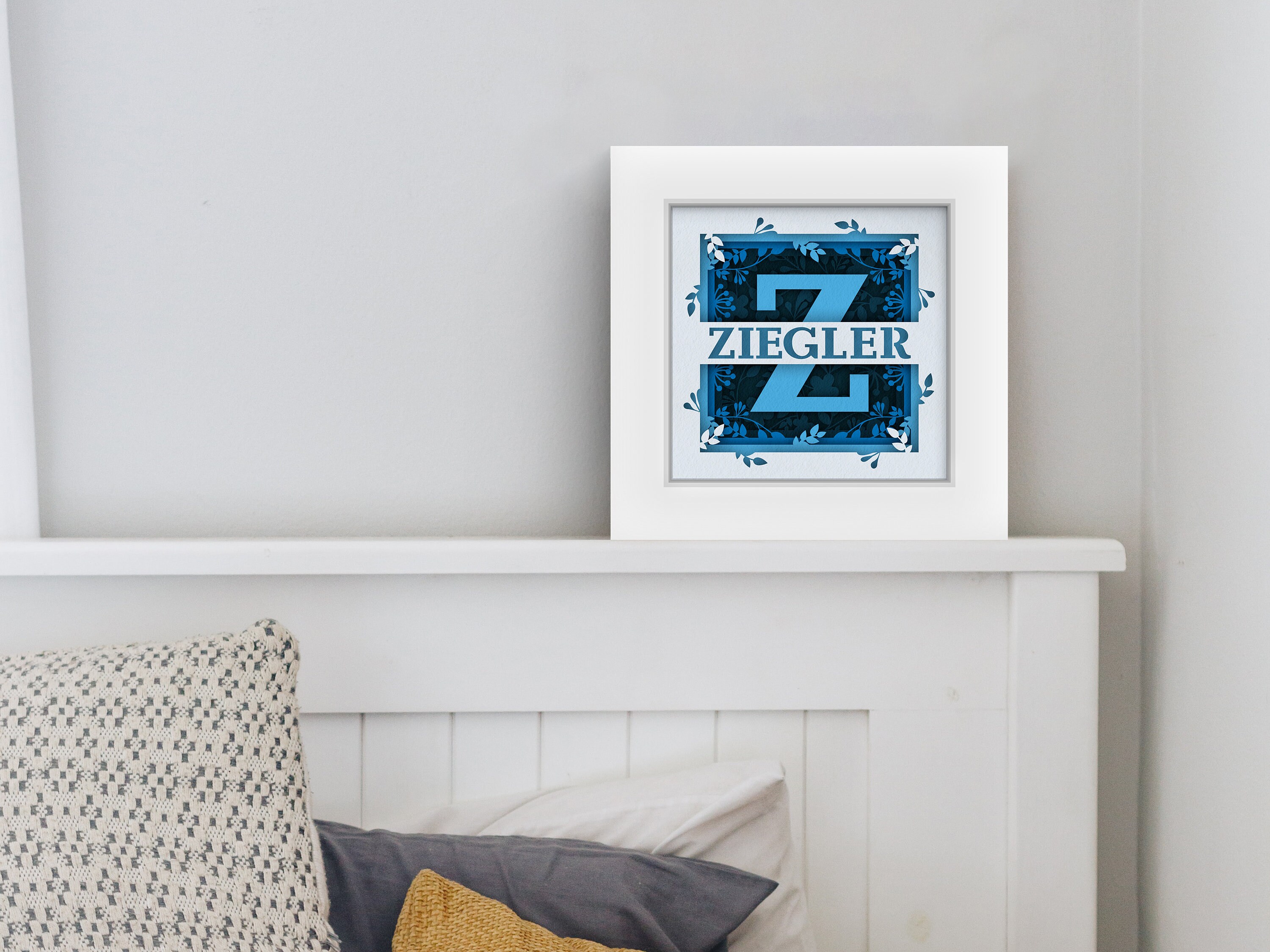 3D Split Monogram A-Z Shadow Box, Custom Name, Split Monogram SVG ...