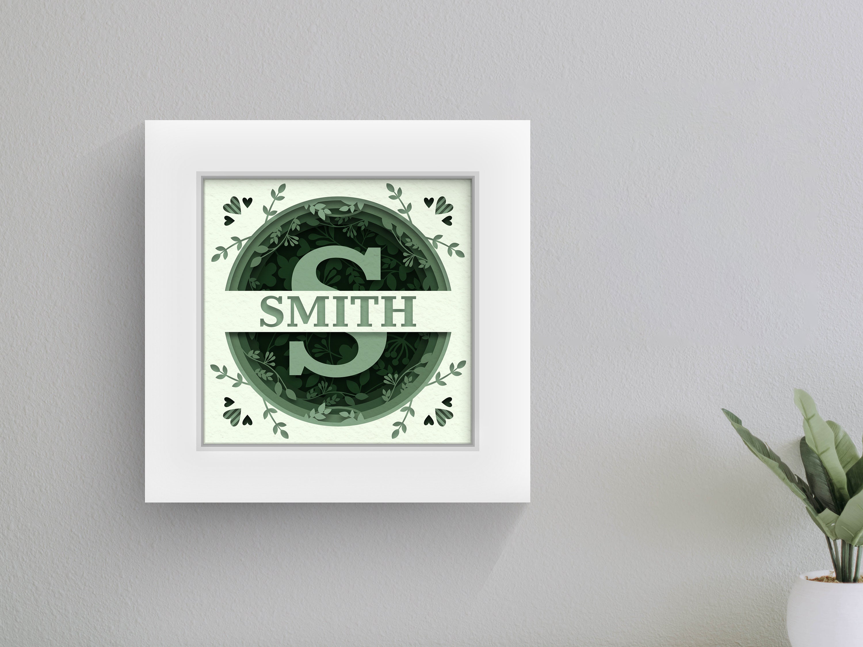 3D Split Monogram A-Z Shadow Box, Custom Name, Split Monogram SVG ...