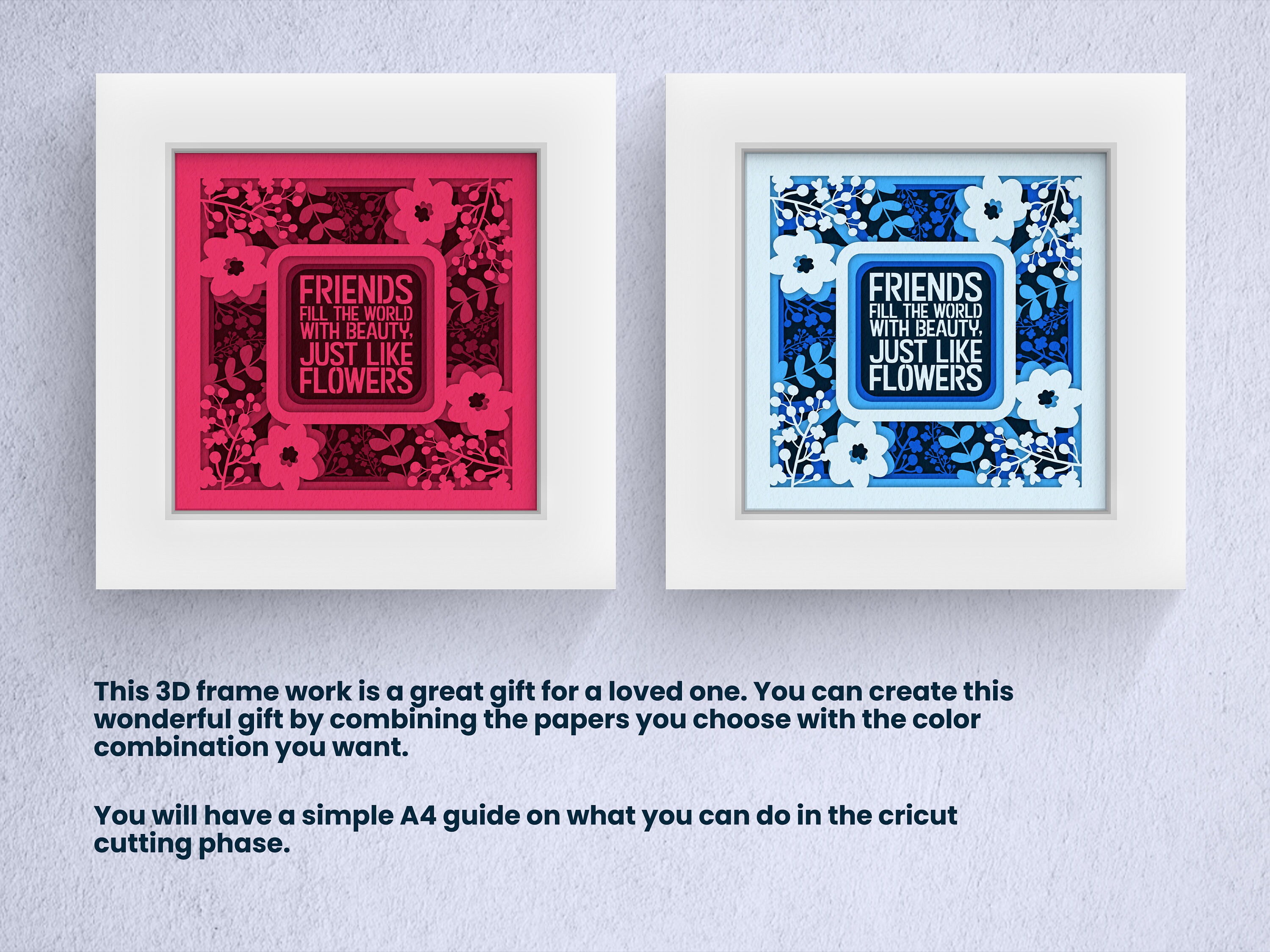 3D Friends SVG Layered Shadowbox SVG Art for Cricut for - Etsy