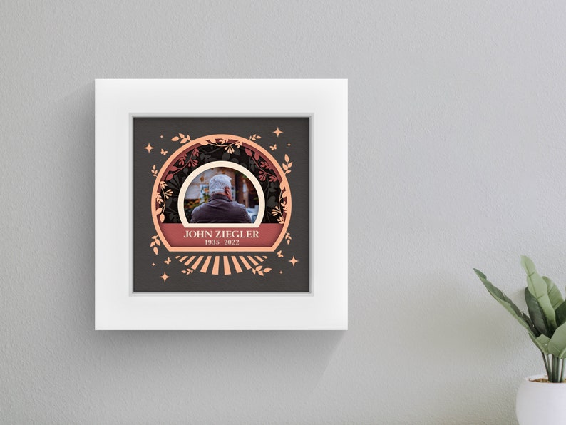 3D Memorial Shadow Box SVG, Customizable Memorial Gift, Memorial Poem ...