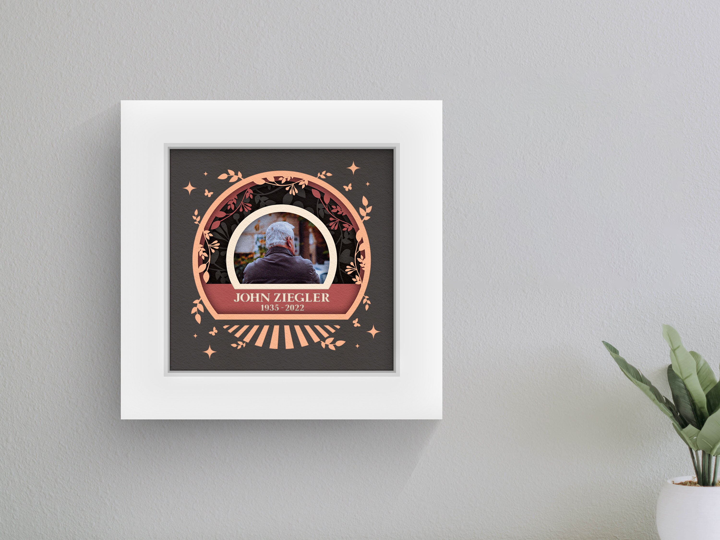 3D Memorial Shadow Box SVG, Customizable Memorial Gift, Memorial Poem ...