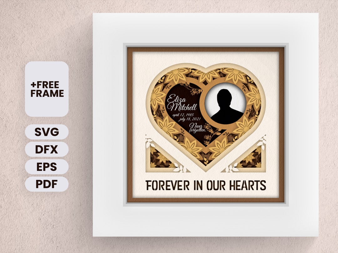 Customizable 3D Memorial Shadow Box SVG for Cricut Custom - Etsy