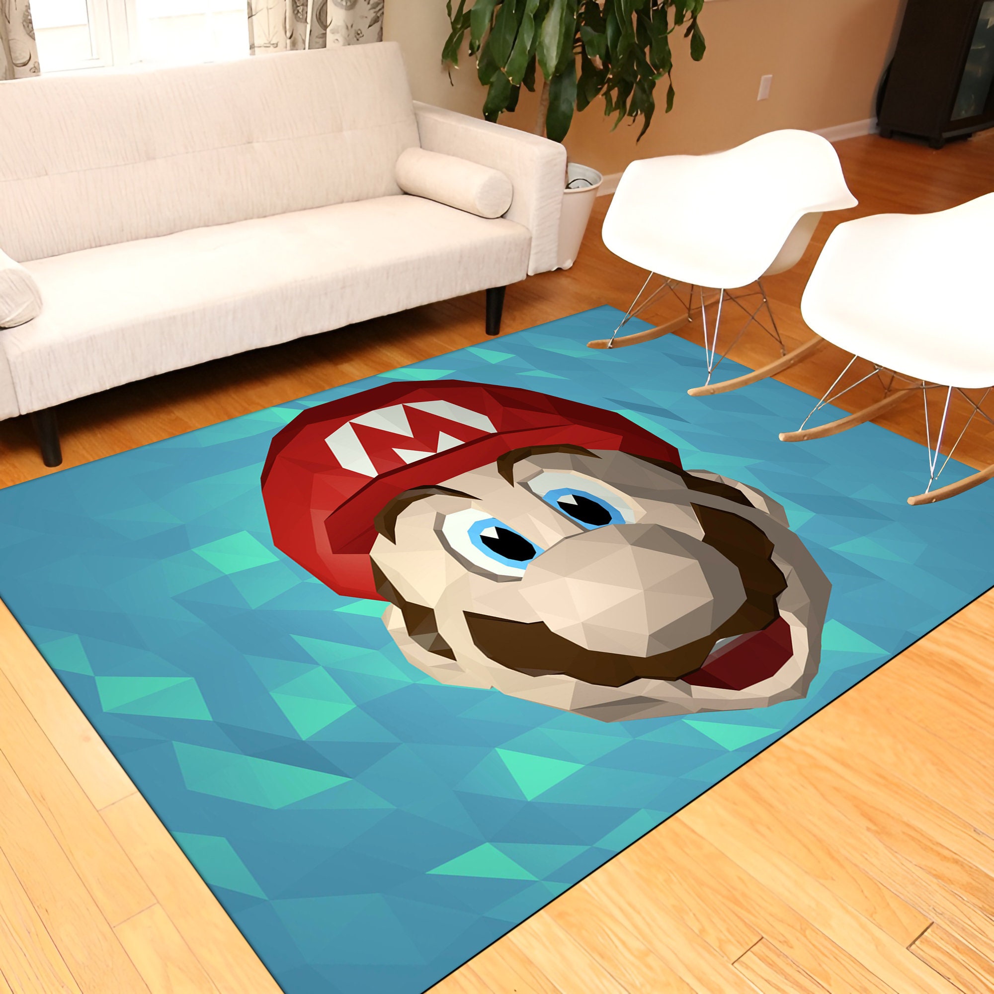 Mario Poly Rug675 Blue Super Mario Superhero Fantastic Rug - Etsy UK
