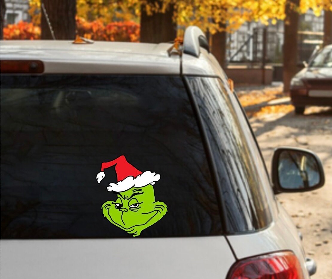 Car Decal, Grinch Vinyl, Car Decal, Car Sticker Custom, Christmas Decal ...