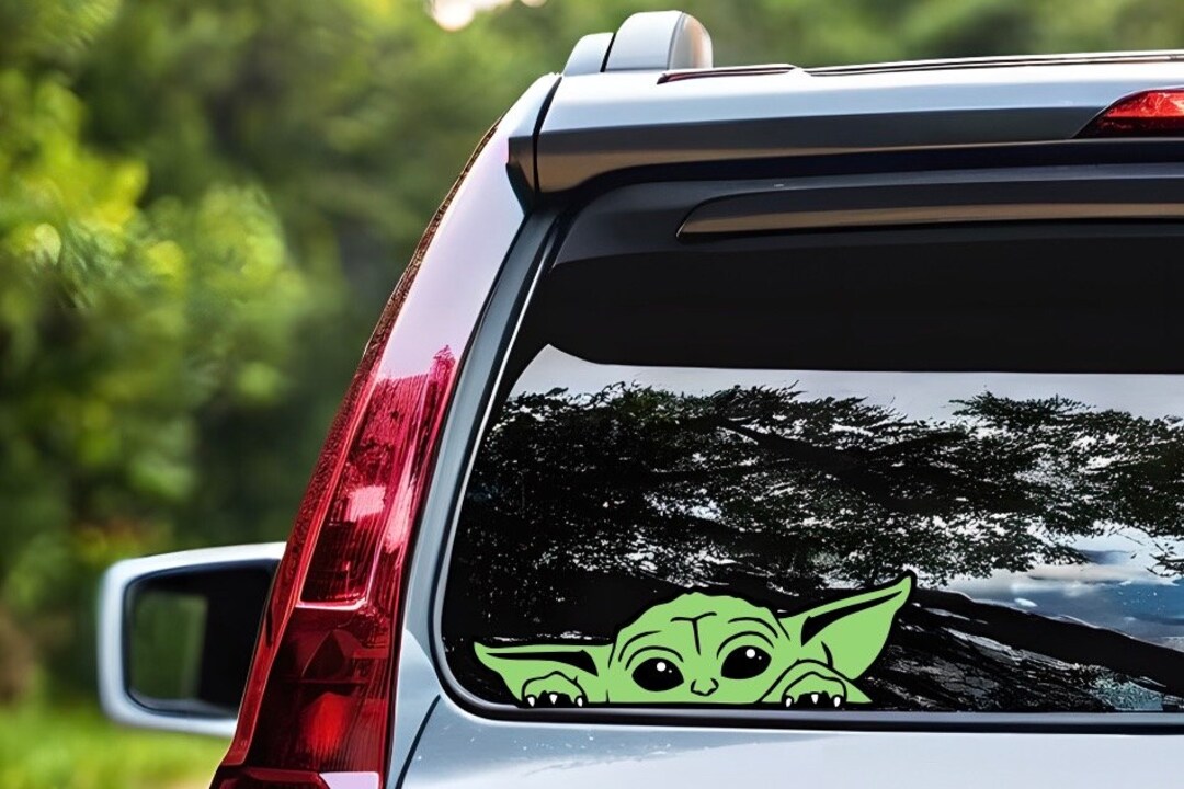 Grogu Vinyl Decal Babg Yoda Sticker Star War, Baby Yoda Peeker Car ...
