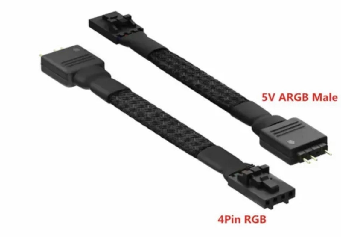 ARGB 3-pin to Corsair 4-pin RGB Adapter Cable - 23" Black Sleeved - Etsy