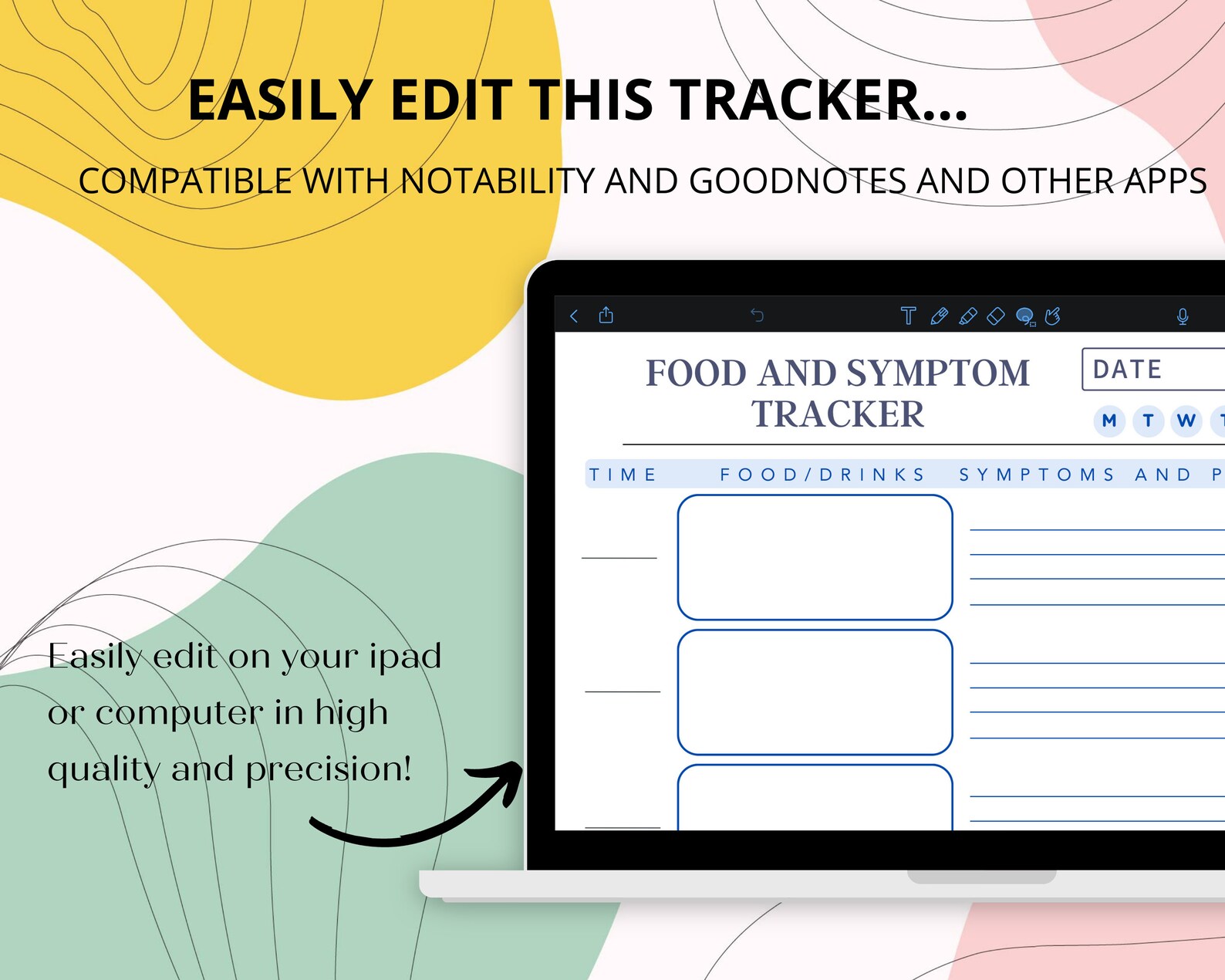 Food and Symptom Tracker | Printable | Celiac, IBS Diary, Allergies ...