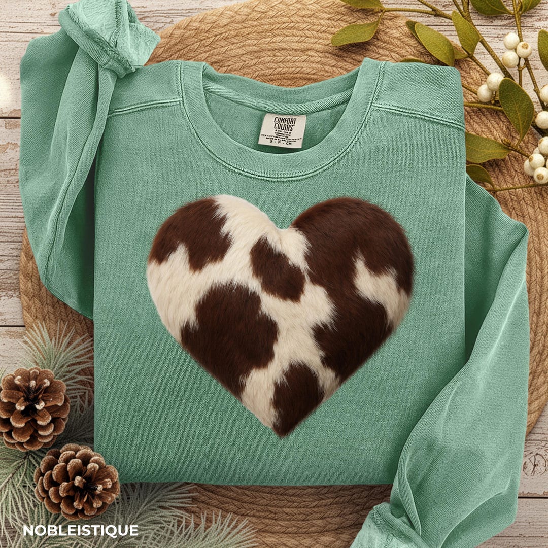 Cow Pattern Heart Shape PNG: Cow Print Heart, Cowgirl Valentine's Day Pattern, Farm Animal ...