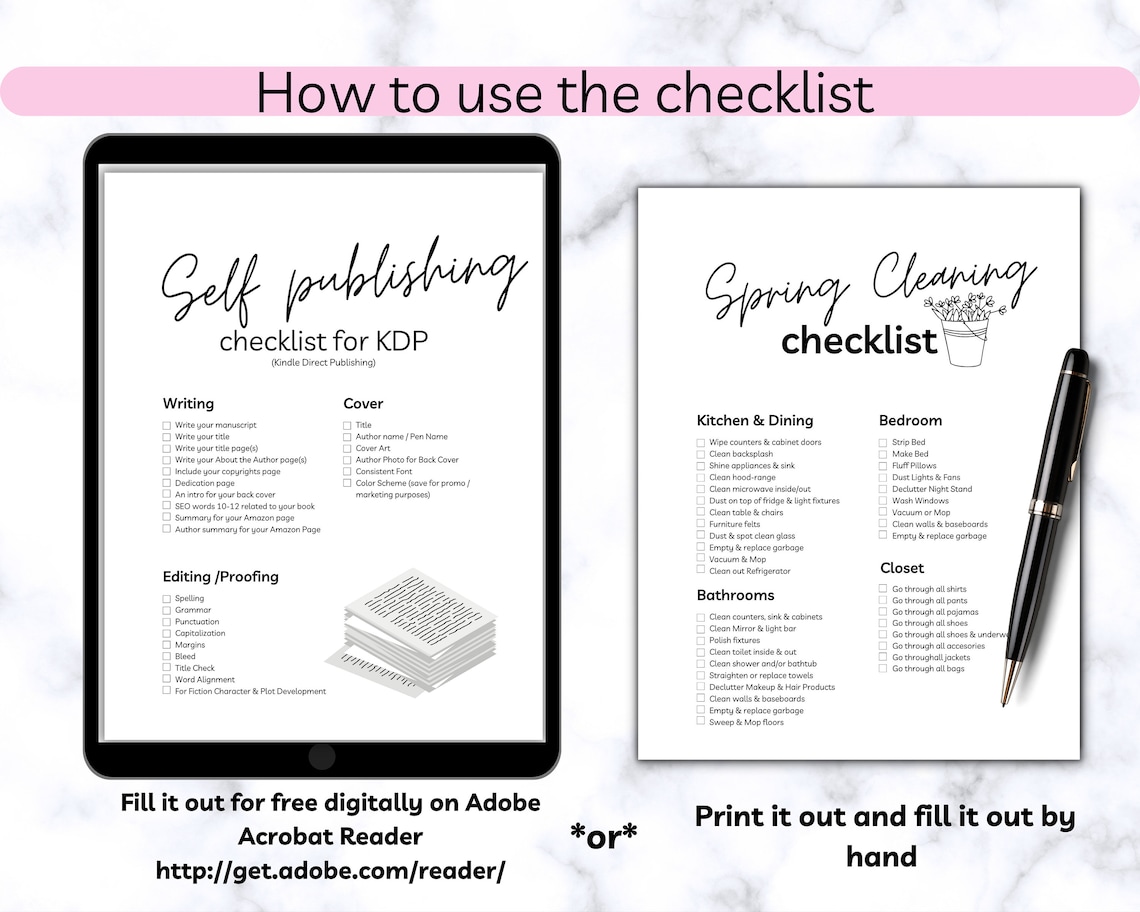 Self Publishing Checklist Exclusive Checklist to Learn How to Self Publish Your Own Book - Etsy
