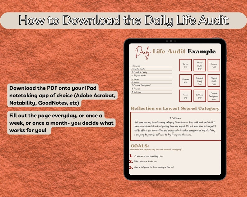 Daily Life Audit Worksheet: Your Easy Start to Self-improvement for ...