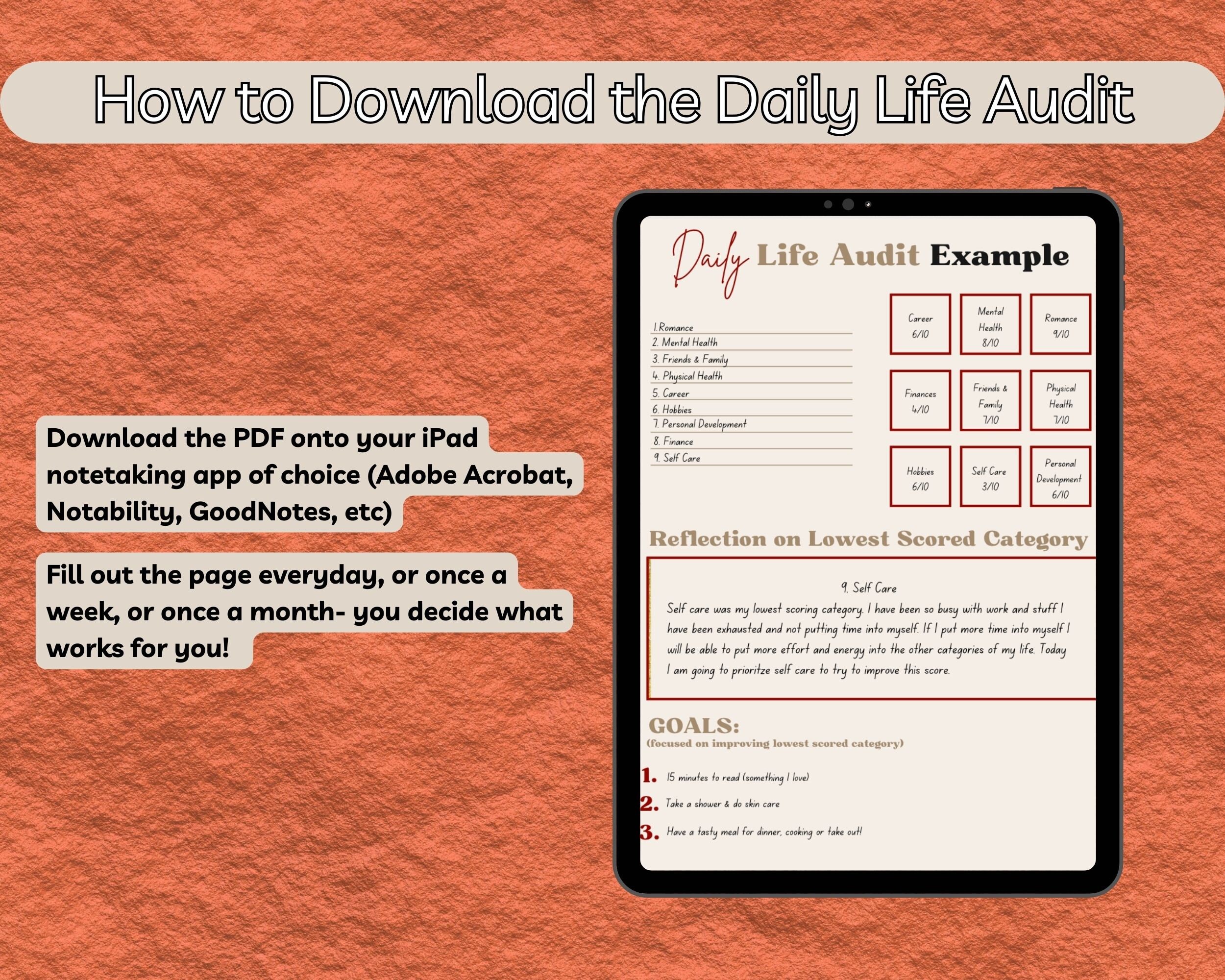 Daily Life Audit Worksheet: Your Easy Start to Self-improvement for ...