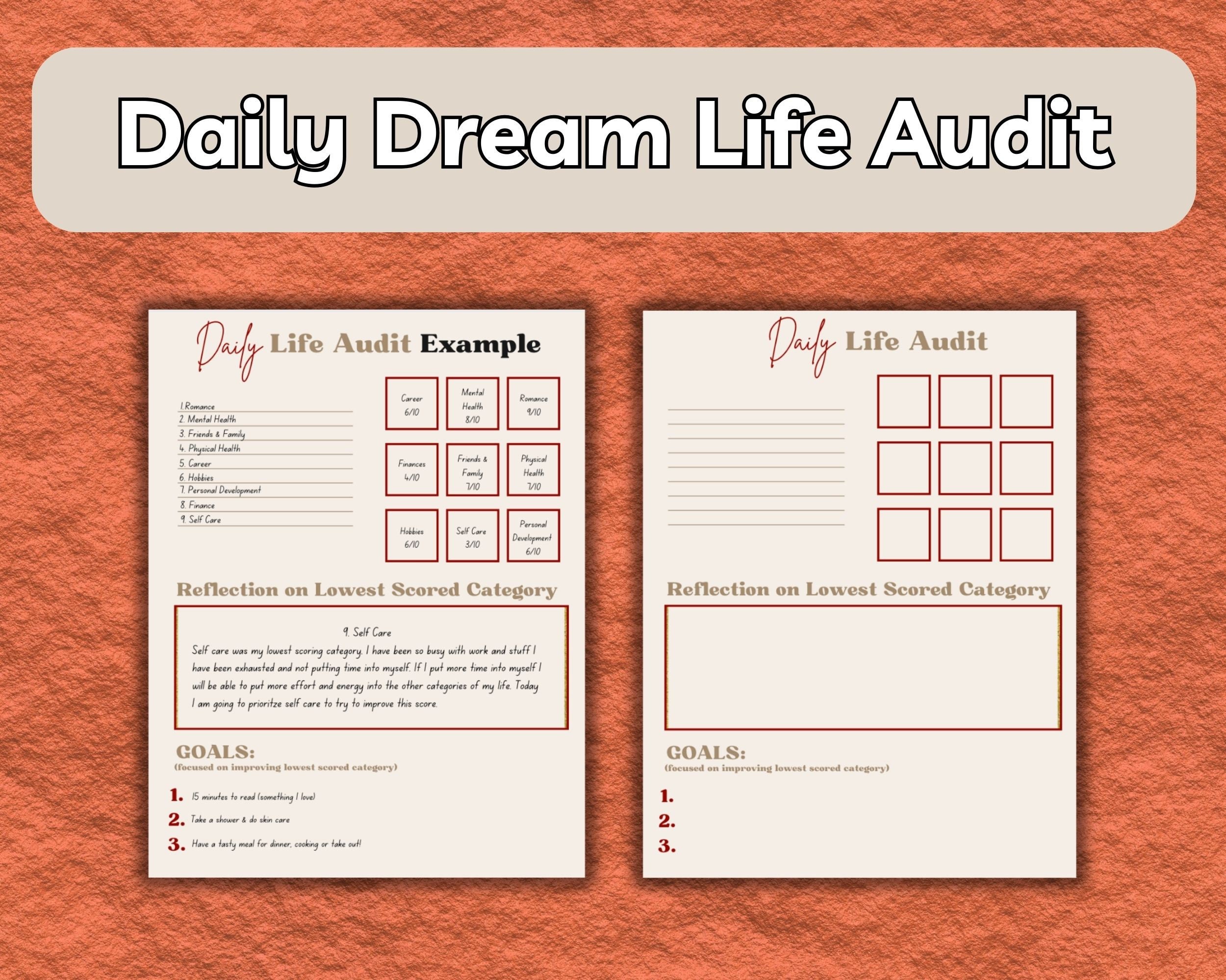 Daily Life Audit Worksheet: Your Easy Start to Self-improvement for ...