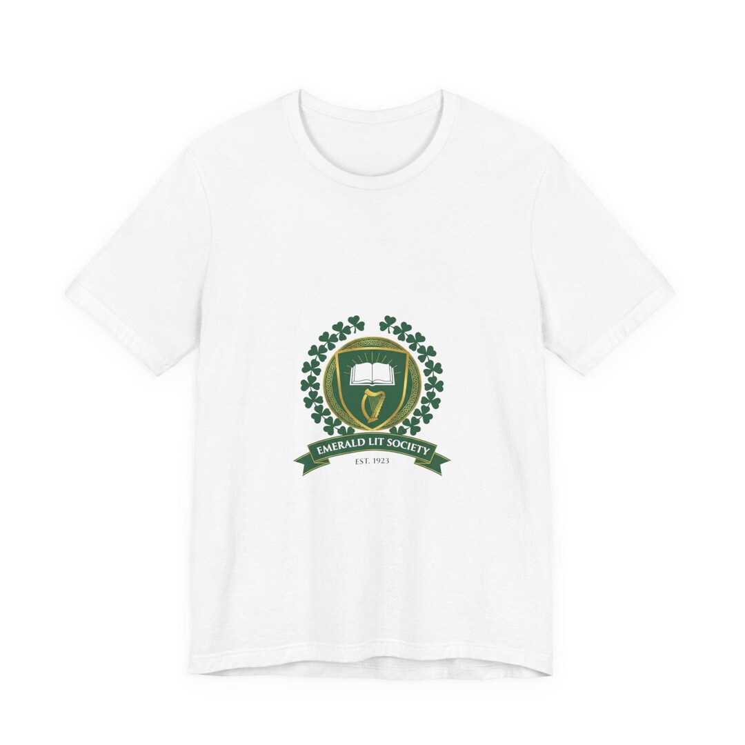 Emerald Lit Society Crest Graphic, Vintage Irish Harp Design - Etsy