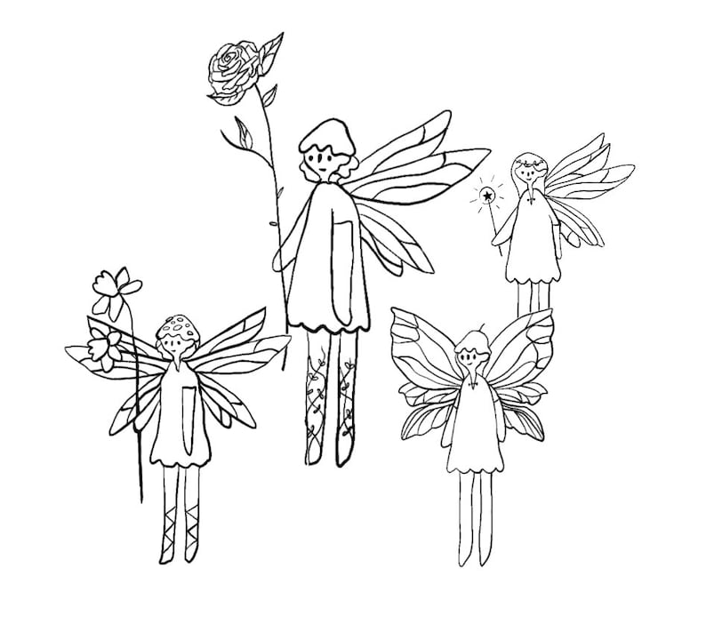 Four Cute Little Fairy Tattoo Designs, Four Fairies With Wings and ...