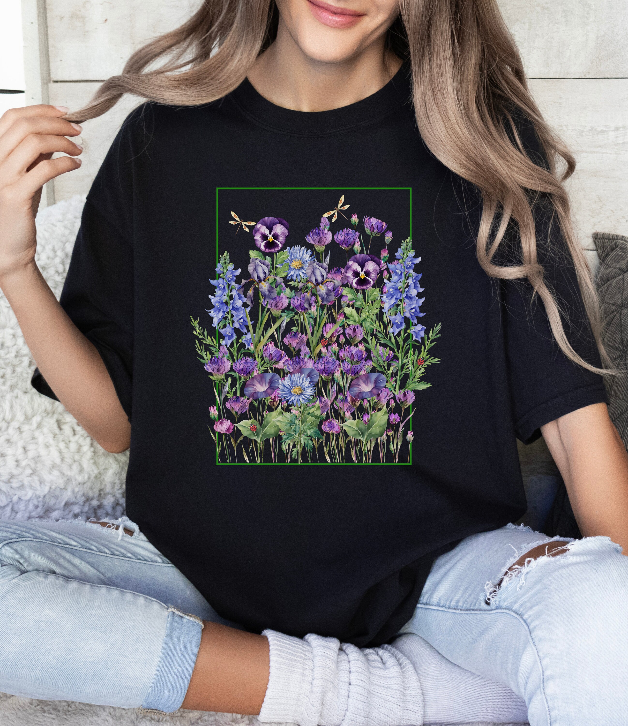 Watercolor Wildflower Shirt: Cottagecore Floral Tee - Etsy