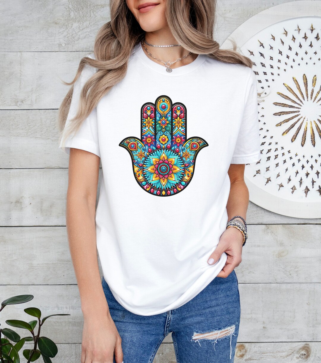 Hamsa Evil Eye Shirt, Boho Mandala Tshirt, Third Eye Shirt, Spiritual ...