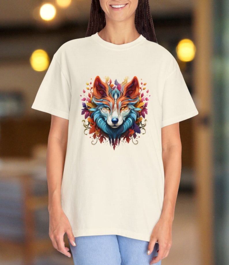 Wolf T-shirt, Spiritual Animal Shirt. Colorful Graphic Wolve Shirt ...