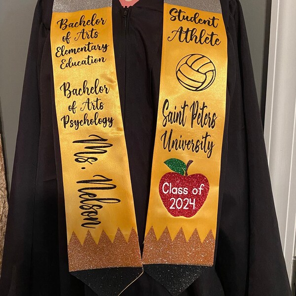 Graduation Stole Student Athlete - Etsy