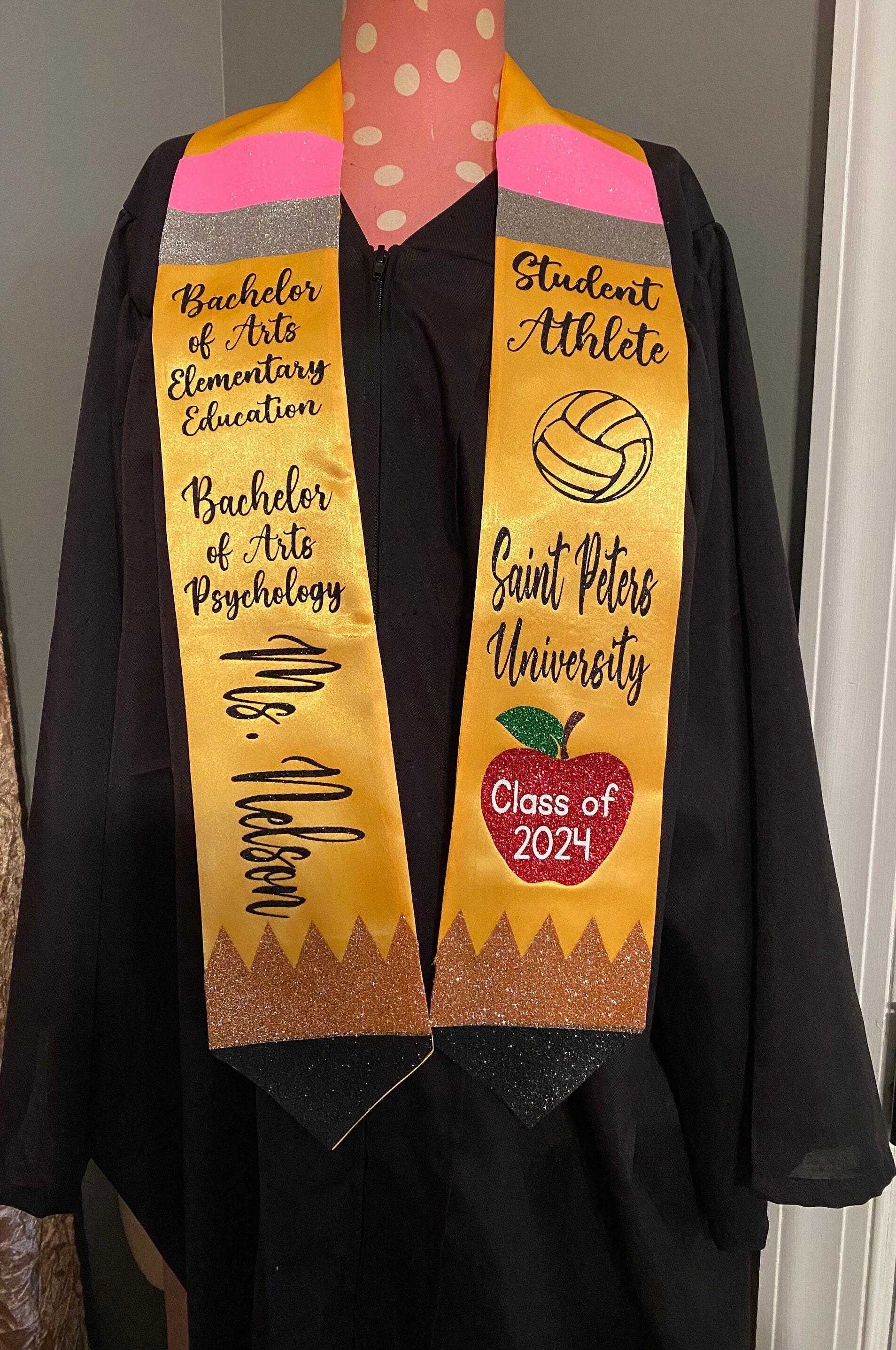 Teacher Pencil Stole, Pencil Graduation Stole, Graduation Stole Class ...