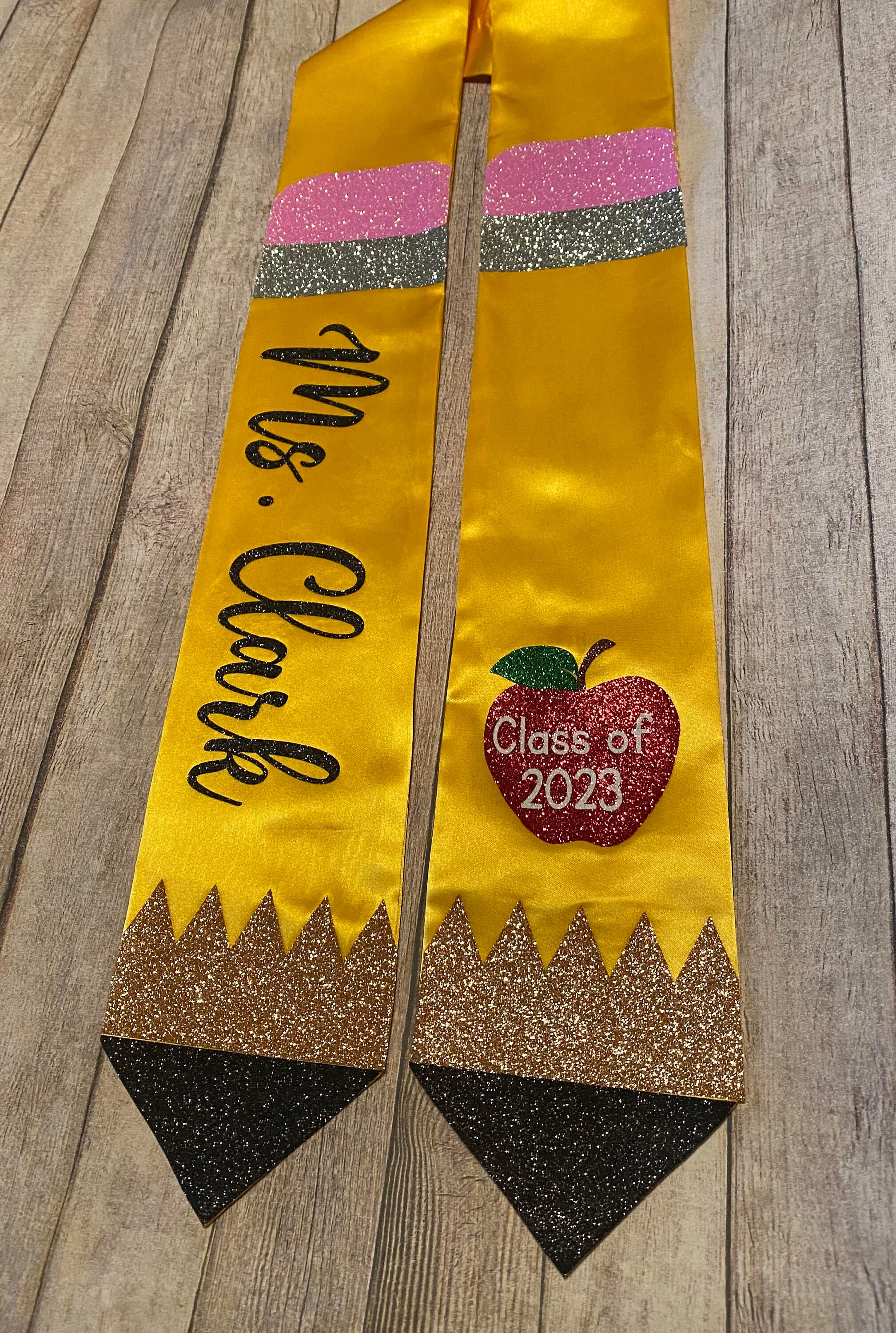 Teacher Pencil Stole, Pencil Graduation Stole, Graduation Stole Class ...