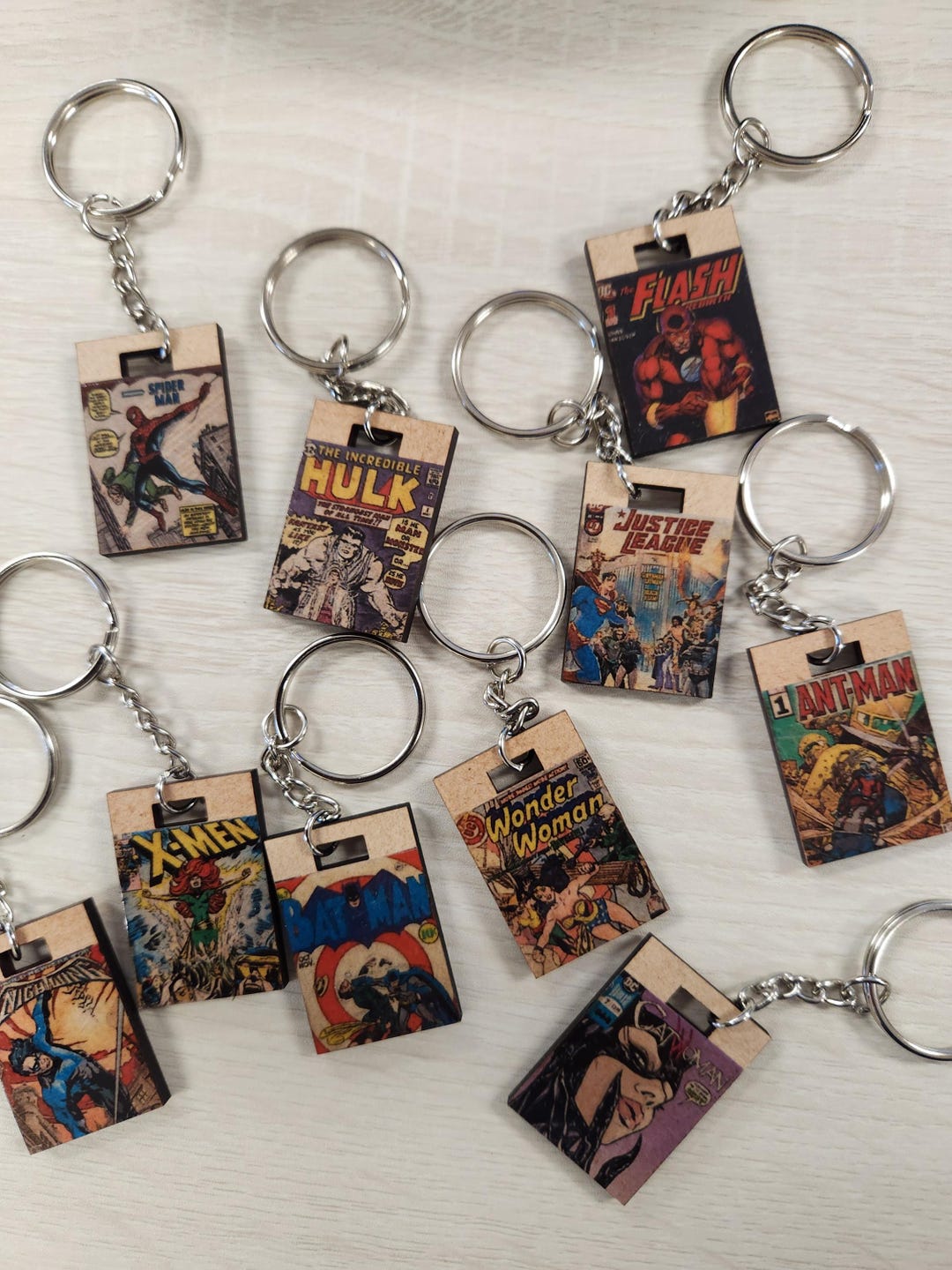 Comic Book Keychain, Comic Book Cover Keychain , Wooden Keychain, Pick ...