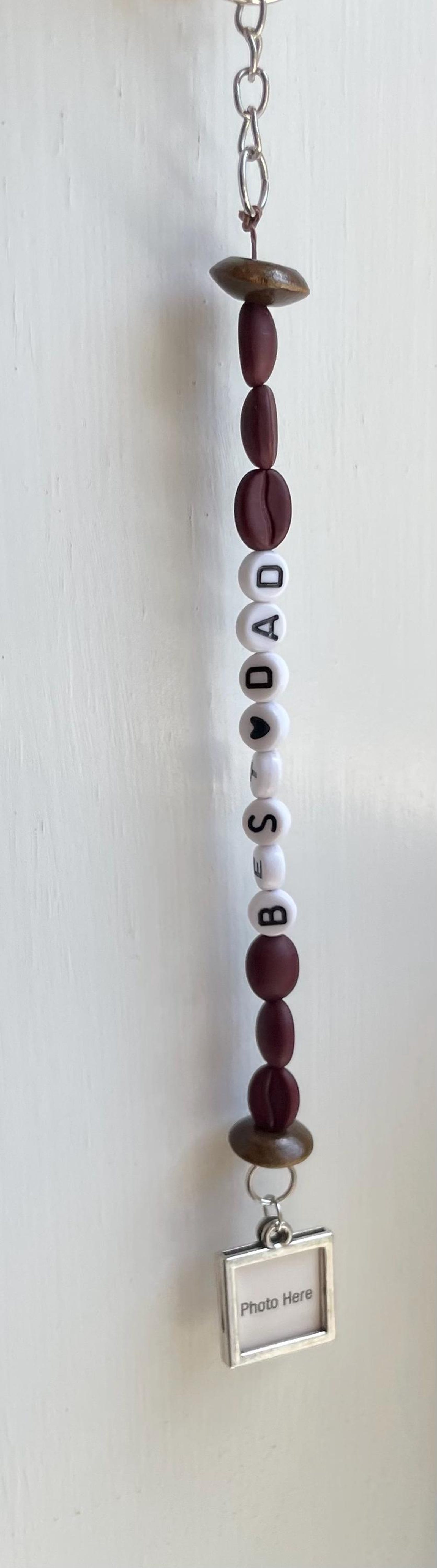 Father's Day Handmade Coffee Bean Photo Locket Keychain. Matte Coffee ...
