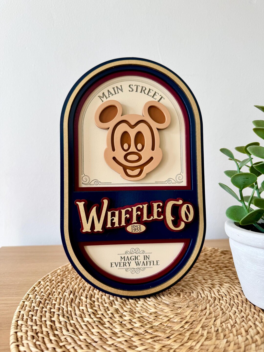 Main Street Waffle Co Sign | Mickey Shaped Waffle Sign | Mickey Waffle ...