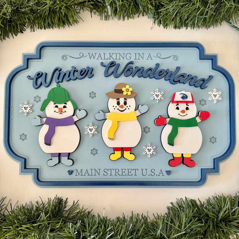 Winter Wonderland Sign | Christmas Fantasy Sign | Disney Snowman Sign ...