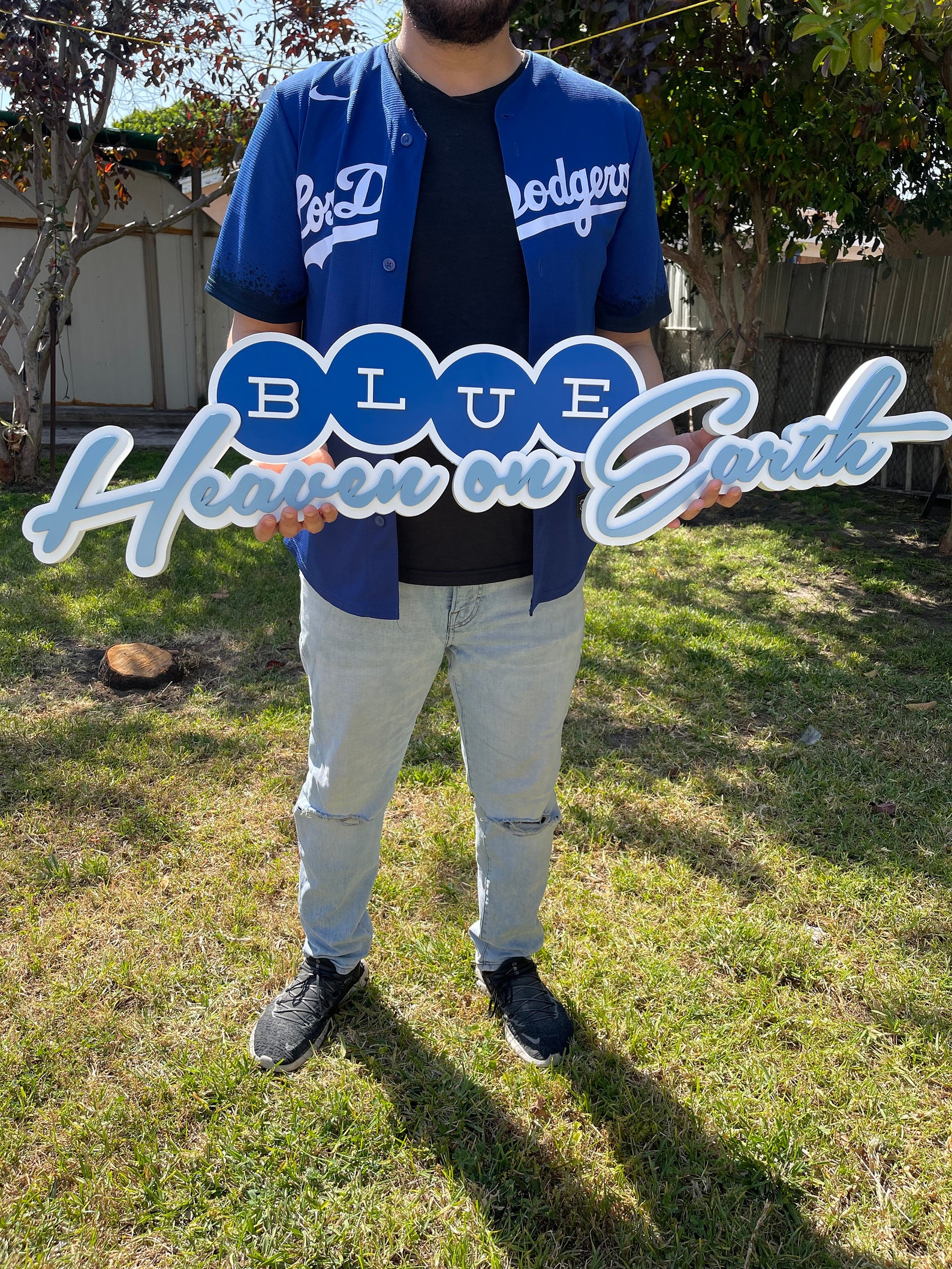 Dodgers Blue Heaven on Earth 3D Wood Sign - Etsy