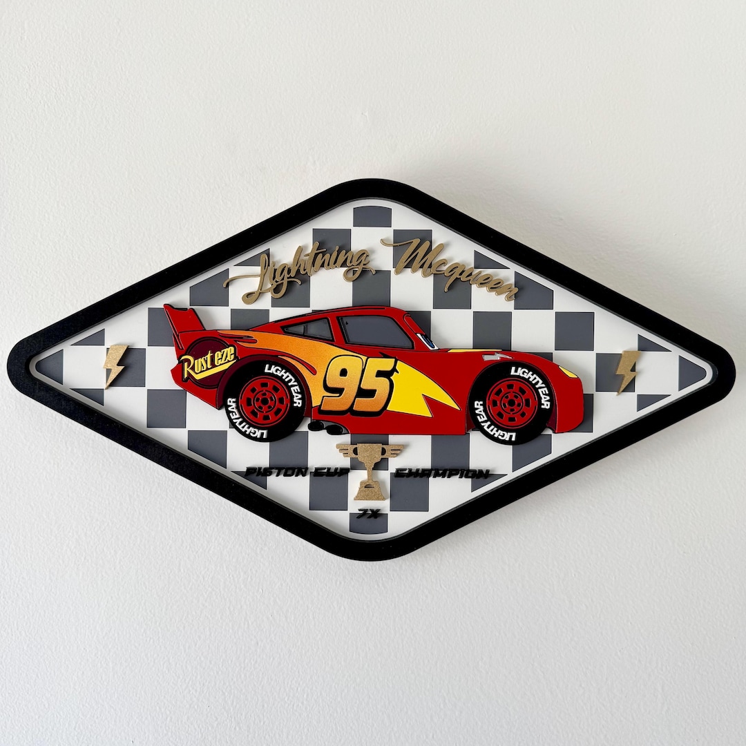 Lightning Mcqueen Sign | Disney Cars Sign | Lightning Mcqueen Kids ...