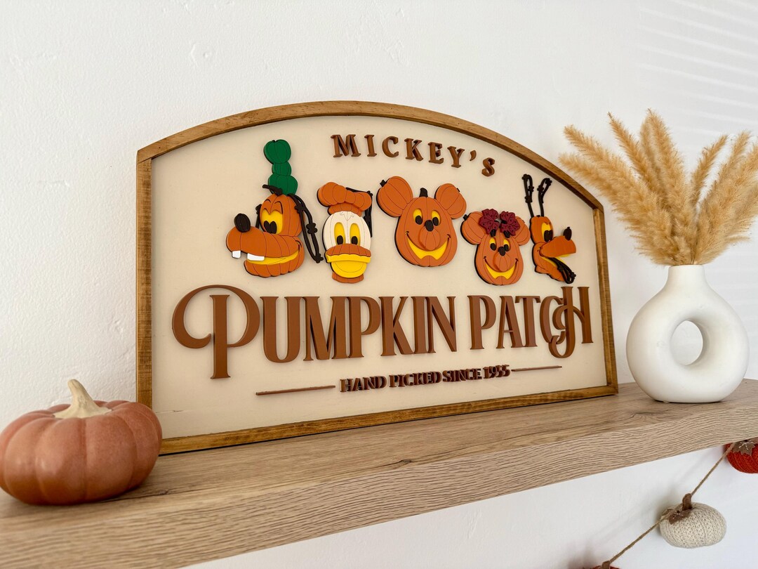 Mickey's Pumpkin Patch Sign | Mickey and Friends Pumpkin Sign ...
