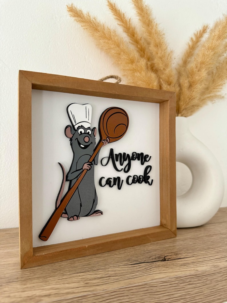 Ratatouille Sign Anyone Can Cook Sign Remy Sign Disney Kitchen Decor - Etsy